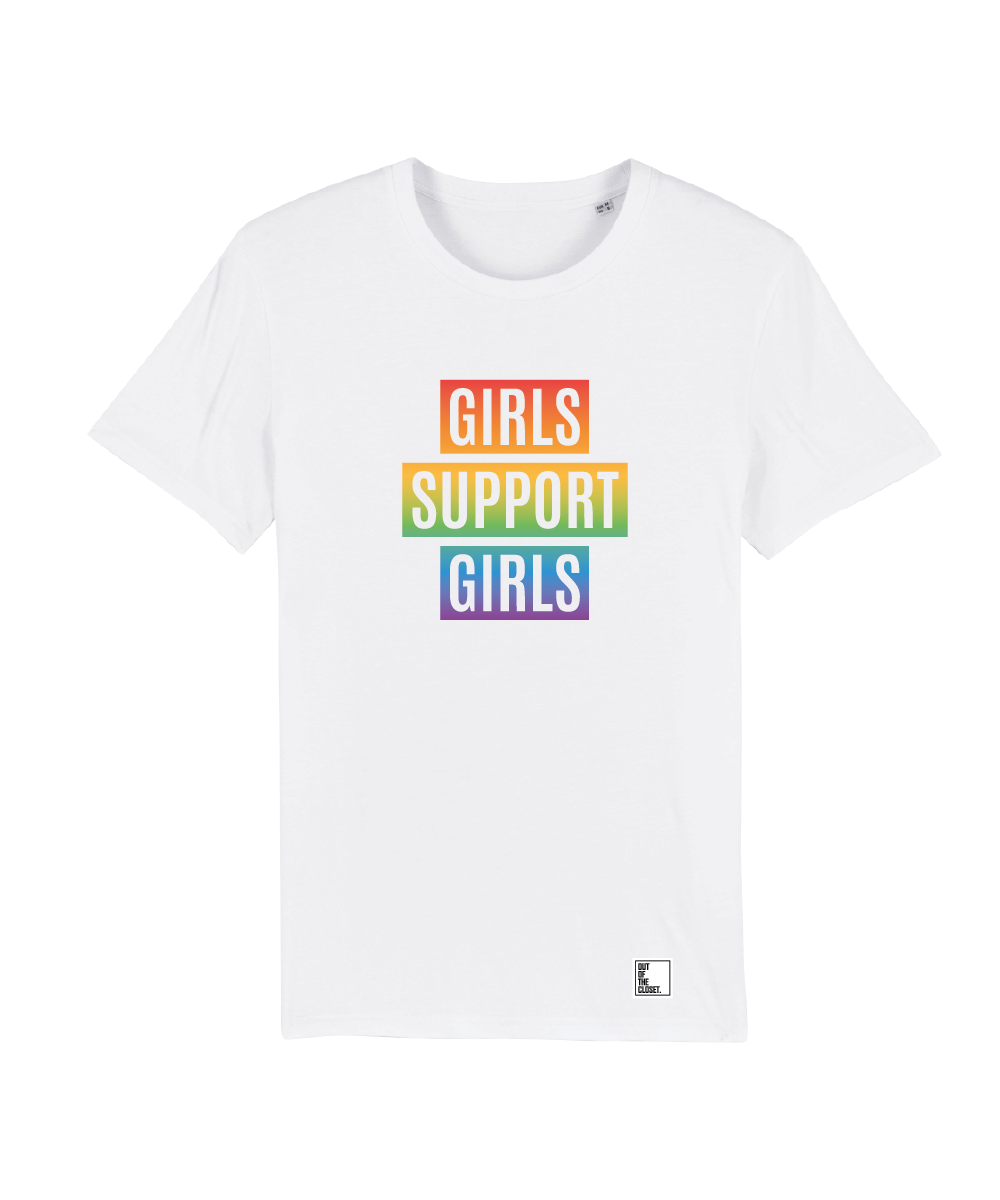 "Girls Support Girls - Rainbow" T-Shirt - OUT OF THE CLOSET.